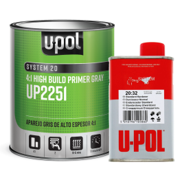 U-POL 2K Gray High-Build Urethane Primer 2251 + 2327 Med. Hardener Kit ...